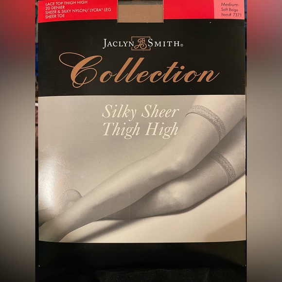 Jaclyn Smith | Accessories | Jaclyn Smith Collection Silky Sheer Lace Top Thigh High Sheer Toe ...